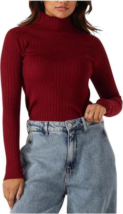 Ydence Rollkragenpullover - - Knitwear - Damen - Rot - 2XL