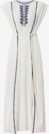 Isabel Marant Robe Liviane - Femme - &Eacute;cru Et Bleu - Taille34 - Marant &Eacute;toile - Collection &Eacute;t&eacute; Femme - Nouvelle Collection Capsule High Summer