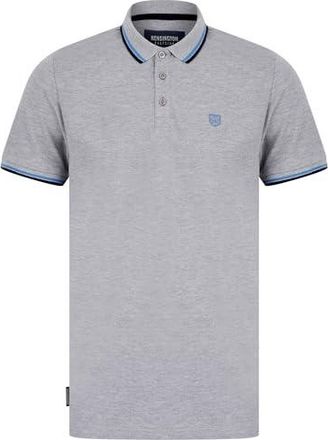 Kensington Eastside Saints Cotton Pique Polo Shirt in Light Grey Marl- Kensington Eastside - L