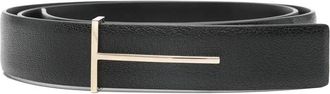 Tom Ford Femme, Accessoires, Noir, Taille: 95 CM Ceinture fine en cuir de grain souple T