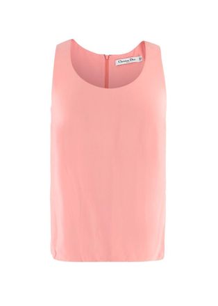 Dior Pink Silk Crepe Scoop Neck Top Size XXS