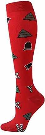 Generic Chaussettes longues pour mollet imprim&eacute;es de No&euml;l, C, L-XL