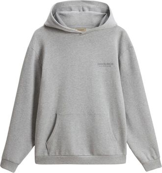 Woolrich Homme, Sweatshirts et sweats &agrave; capuche, Gris, Taille: XL Macro Logo Sweat &agrave; capuche