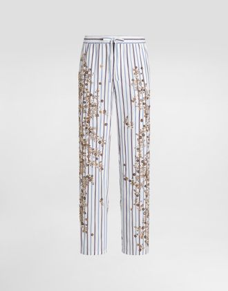 Dolce & Gabbana Cotton-silk Vanity Trousers With Embroidery - Mann Hosen Und Shorts Mehrfarbig 48