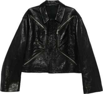 Rick Owens Homme, Vestes, Noir, Taille: L Leather Outerwear Rick Owens