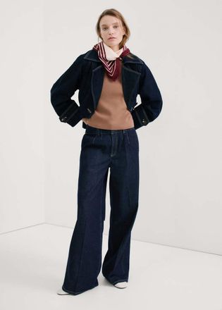 Mango Jean large taille normale bleu - Femme - 32 - MANGO