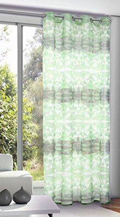 HOME MAISON Gardine, Impressions geometrischen, Polyester, Mint, 245 x 135 cm