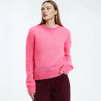 La Redoute Collections Pull Col Rond En Grosse Maille En Alpaga M&eacute;lang&eacute;