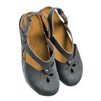 Minetom Sandales Femme &Eacute;t&eacute; Plat Sandales De Plage &Agrave; Bout Ferm&eacute; Sabots Confort Rome Sandale Mary Janes Chaussures B Gris 41 EU