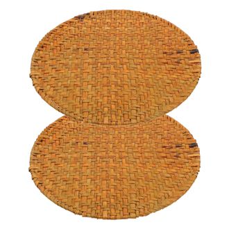 BESPORTBLE 2 Stück Handgewebte Platzsets 22cm Rund aus Reißfestem Material Hitzebeständige Tischunterlage für Esstisch und Haushalt