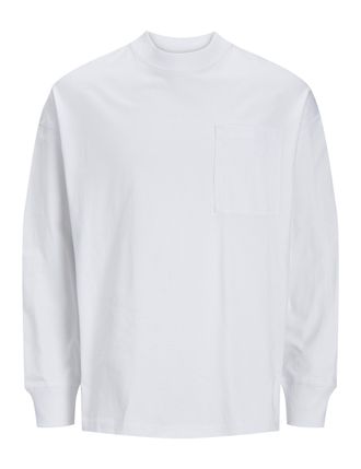 Jack & Jones JACK&JONES Herren JCOCLEAN Pocket Tee LS Crew Neck Langarmshirt, White, M