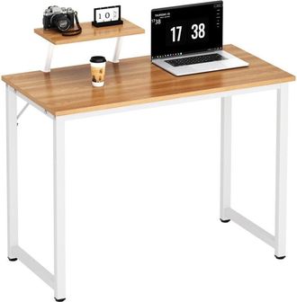 Soges Soges - Bureau Ordinateur 80x40cm,Meuble de Bureau pour Ordinateur pour Salle à Manger, Salon, Cuisine,Chêne