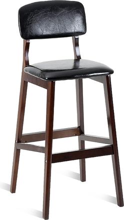 Generic Barhocker in Tresenh&ouml;he, Tresenhocker aus PU-Leder mit R&uuml;cken- und Fu&szlig;st&uuml;tze, K&uuml;cheninsel-Fr&uuml;hst&uuml;cksbarst&uuml;hle, Holzrahmen, 136 kg