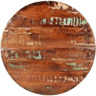 vidaXL Vidaxl - Dessus de table ronde en bois massif de r&eacute;cup&eacute;ration 90x2,5 cm - Finition unique - Pour r&eacute;novation int&eacute;rieure et commerciale