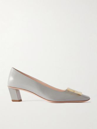 Roger Vivier Belle Vivier 45 Pumps Aus Leder Mit Schnalle - Grau
