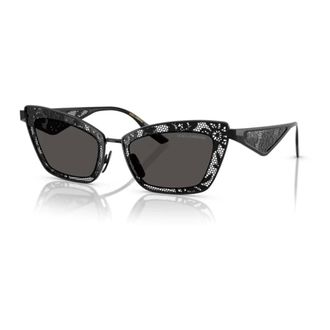 Dolce & Gabbana Lunettes de soleil oeil de chat en dentelle - Femme - Accessoires - Noir - Taille: 51 MM