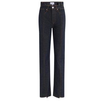 Ganni Slub Denim Fold Jeans - - Jeans - Damen - Blau - W25