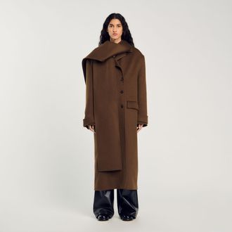 Sandro Manteau &eacute;charpe oversized en laine