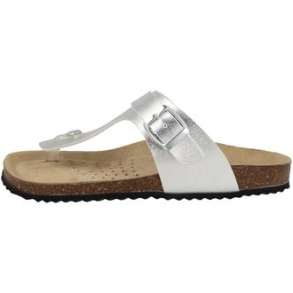 Geox Damen D BRIONIA K Flip-Flop, Silver, 35 EU