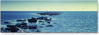 Paul Sinus Art Leinwandbilder | Bilder Leinwand 120x40cm Blick auf Meer