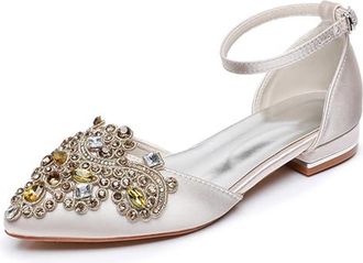 Minitoo Chaussures plates pour femme, pour mariage, soirée, bal de promo, C009 Champagne, 38.5 EU