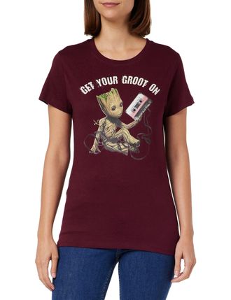 MARVEL T-Shirt für Damen, Brgundy, X-Large