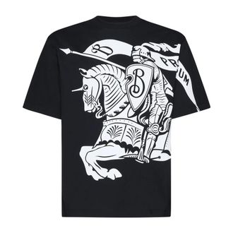 Burberry Equestrian Knight Baumwoll-T-Shirt - - Tops - Herren - Schwarzk - S