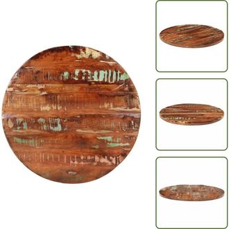 vidaXL Tischplatte &Oslash; 80x2,5 cm Rund Altholz Massiv - Holztischplatte - Altholztischplatte - Tischplatte Rund - Vintage Tischplatte - Rustikal Tischplatte