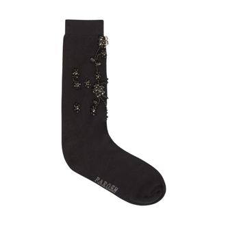 P.A.R.O.S.H. Colz Floral Crystal Socken - - Underwear - Damen - Schwarzk - ONE SIZE