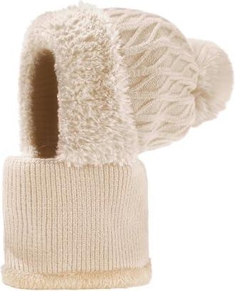 Generic Chapeaux tricot&eacute;s pour femme, &eacute;charpe thermique &agrave; capuche 3D | Bonnet tricot&eacute; confortable - Pour lext&eacute;rieur, les voyages, le bureau, lhiver, les traje