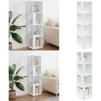 vidaXL Vidaxl - Eckregal Wei&szlig; 33x33x132 cm Holzwerkstoff - Eckregal - Wohnraumgestaltung - Holzwerkstoffm&ouml;bel - Wei&szlig;es Regal - Platzsparend - Home & Living