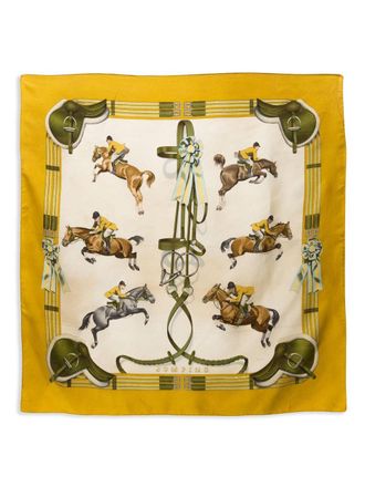 Hermès foulard Jumping by Philippe Ledoux en soie (1975) - Jaune