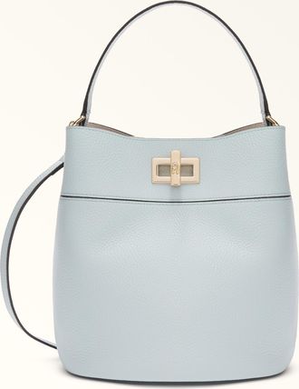 Furla Amelia Beuteltasche S Artemisia Blau Genarbtes Kalbsleder Damen