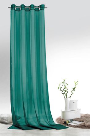 Heimtexland Fashion&Joy - Ösenschal Voile Petrol HxB 245x140 cm - transparent einfarbig - Dekoschal türkis Gardine Typ418