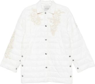 Ermanno Scervino Femme, Vestes, Blanc, Taille: 34 FR Embroidery Quilted Jacket