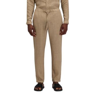 Sundek Homme, Pantalons, Beige, Taille: XL Pantalon en lin &agrave; taille &eacute;lastique