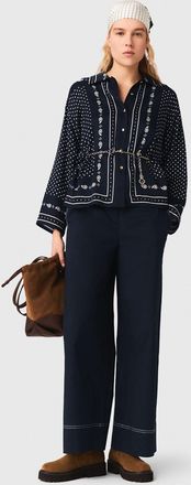 Maje Flie&szlig;endes Hemd Mit Druckmuster - Marine Pois Bandana Print - Maje