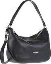 Pierre Cardin Sac &agrave; bandouli&egrave;re pour femme en cuir v&eacute;ritable Made in Italy 32,5 x 19 x 10 cm 55094, Noir, Taille unique