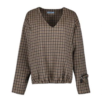 Prada Vintage Karierter V-Ausschnitt Pullover - - Blouses & Shirts - Damen - Mehrfarbig - S