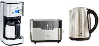 Senya Frühstücksset - Thermo-Kaffeemaschine, Toaster mit Touchscreen und Wasserkocher aus Edelstahl, 1,7 l