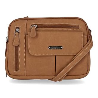 MultiSac Zippy Triple Compartment Crossbody Bag, Cross Body Femme, Noisette, Einheitsgr&ouml;&szlig;e