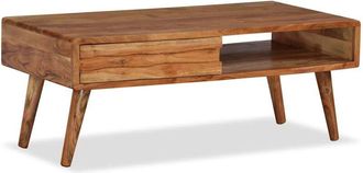 vidaXL Vidaxl - Table basse avec dyspart et tiroir sculpt&eacute; de style r&eacute;tro