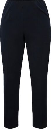 Ulla Popken Damen Cropped Stretch Blend Pants 7/8-Hose, schmales Bein, Elastikbund, schwarz, 54