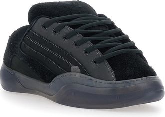 ERL Quad Vamp Leather Sneakers - Black
