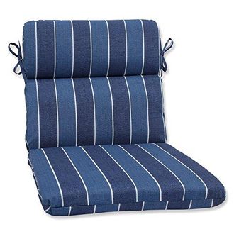 Pillow Perfect Outdoor Wickenburg Stuhlkissen mit abgerundeten Ecken, Indigo