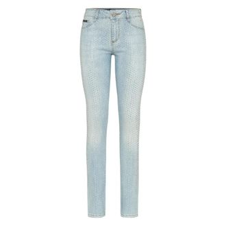 Philipp Plein Denim Jegging Fit Hose Strass - - Jeans - Damen - Blau - W24