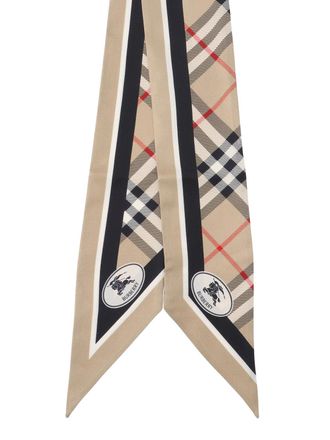 Burberry Womens Scarfs Beige Mulberry Silk