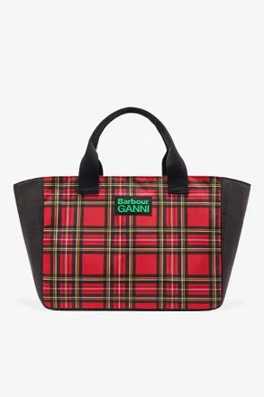 Ganni x Barbour Rote Tartan-Tragetasche - Gr&ouml;&szlig;e One size gr&uuml;n