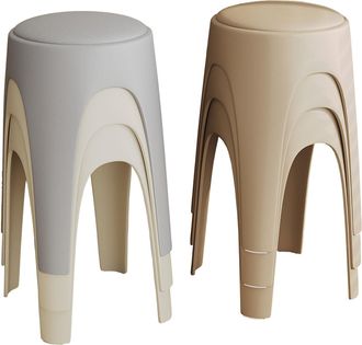 Generic 18.9Zoll stapelbare St&uuml;hle mit gepolsterten Sitzen, Runde Nesting Plastik f&uuml;r Flexible Klassenzimmer, Familie Versammlung, Langlebige R&uuml;ckenlose, Bunt