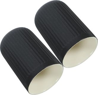 BESPORTBLE Housoutil 2 St&uuml;ck Zahnb&uuml;rstenbecher aus Keramik 300 ml Schwarz mit Linienmuster Badezimmerbecher und Mundsp&uuml;lbecher f&uuml;r Zuhause Wiederverwendbar und V